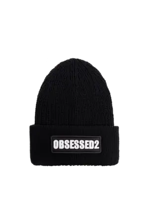 Dsquared2 Wool Beanie With Logo - Black