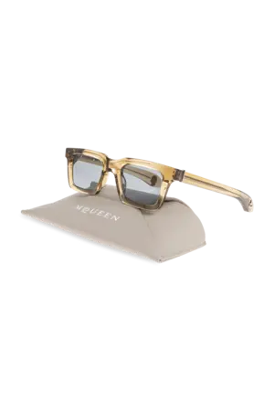 Alexander McQueen Rectangle Sunglasses - Brown