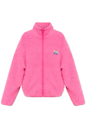 American Vintage Fleece Jacket With Stand-up Collar - Pink