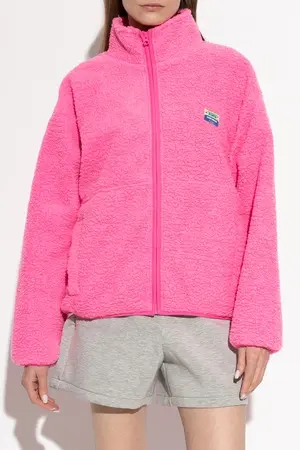 American Vintage Fleece Jacket With Stand-up Collar - Pink