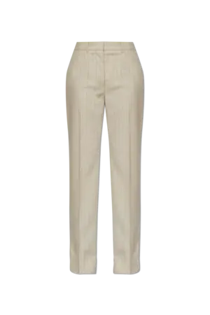 Acne Studios Wool Pinstripe Trousers - Cream
