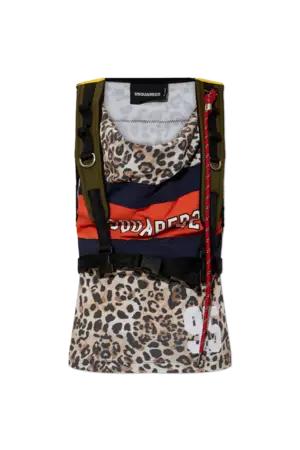 Dsquared2 Sleeveless Top With Appliqués - Multicolour