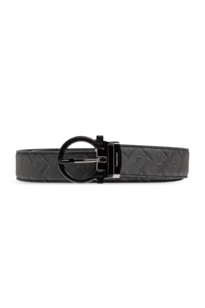 FERRAGAMO Leather Belt - Grey