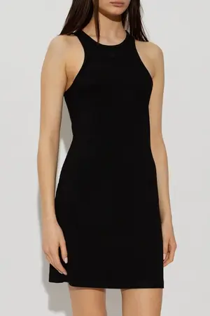 ANINE BING Cole Ribbed Mini Dress - Black