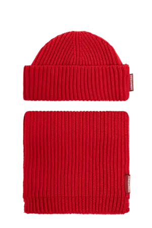 Dsquared2 Hat And Scarf Set - Red