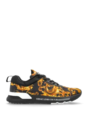 Versace Barocco Patterned Sports Shoes - Black