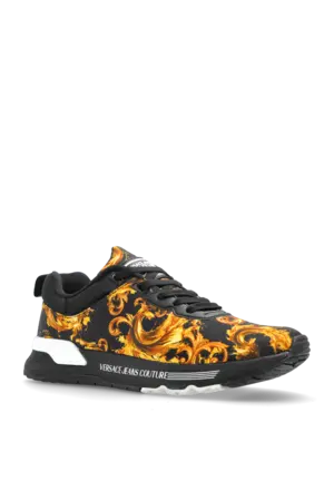 Versace Barocco Patterned Sports Shoes - Black