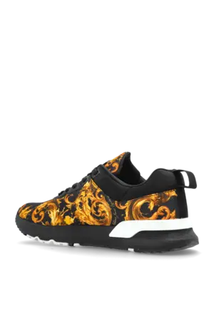 Versace Barocco Patterned Sports Shoes - Black