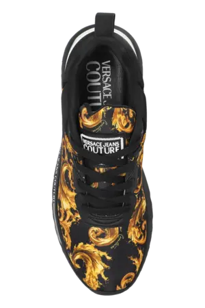 Versace Barocco Patterned Sports Shoes - Black