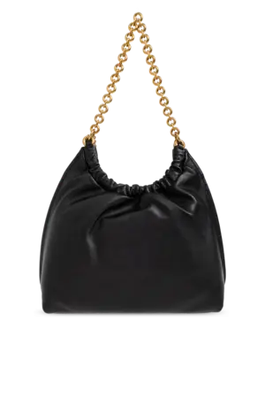Michael Kors Leather Bucket Bag With Chain Strap - Black
