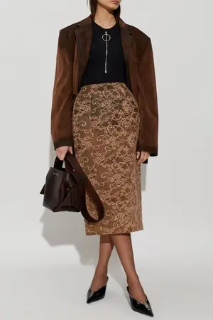 Acne Studios Lace Pencil Skirt - Brown