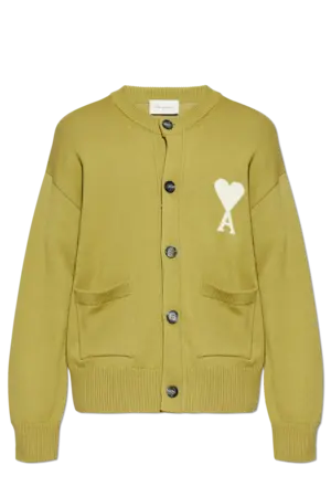 AMI Paris Cardigan With Pockets - Green