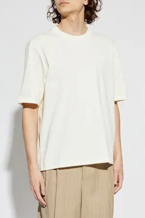 Ami Oversize" Embroidered Logo T-shirt - Cream