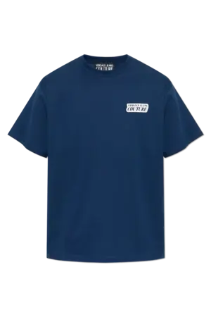 Versace T-shirt With Logo - Navy Blue