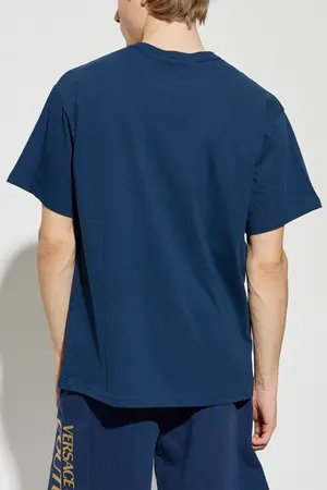 Versace T-shirt With Logo - Navy Blue