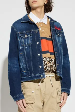 Dsquared2 Denim Vintage-effect Jacket - Navy Blue