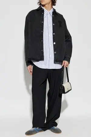 AMI Paris Shirt With Stripe Pattern - White