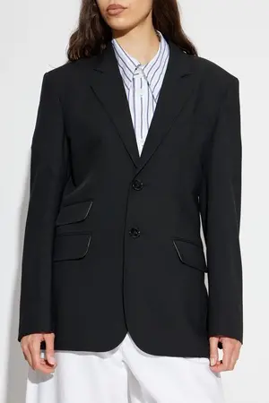 Ami Wool Blazer With Single Vent - Black