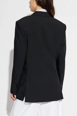Ami Wool Blazer With Single Vent - Black