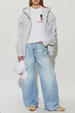Dsquared2 Hooded Zip-up Sweatshirt - Grey