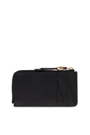Tory Burch Leather Card Holder With Logo - Black