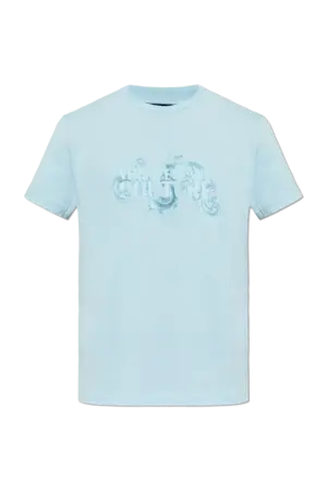 Versace T-shirt With Print - Light Blue