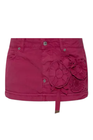 Dsquared2 Short Skirt With Appliqu
