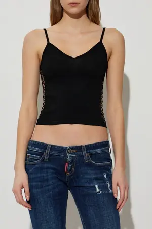 Dsquared2 Top With Decorative Side Cutouts - Black