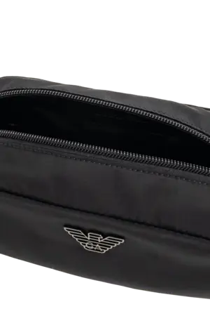 Emporio Armani Cosmetic Bag With Logo Applique - Black