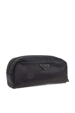 Emporio Armani Cosmetic Bag With Logo Applique - Black
