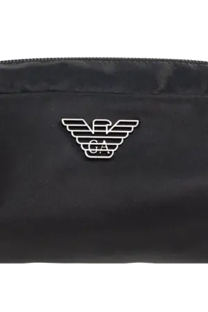 Emporio Armani Cosmetic Bag With Logo Applique - Black
