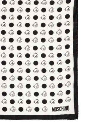 Moschino Silk Pocket Square - White