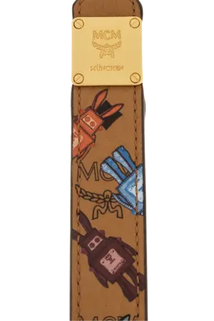 Mcm Keychain With Print - Brown