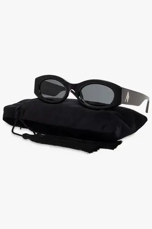 Attico Linda Farrow X Oval Sunglasses - Black