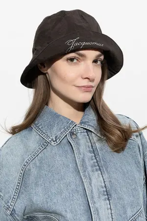 Jacquemus Bucket Hat With Embroidered Logo - Brown