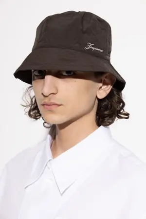 Jacquemus Bucket Hat With Embroidered Logo - Brown