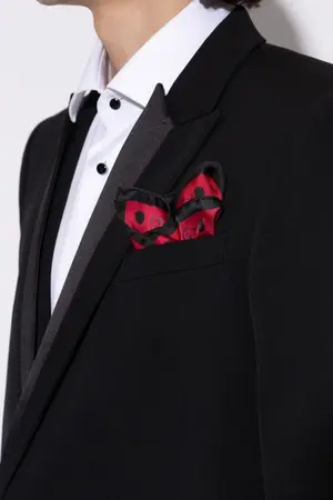 Moschino Silk Pocket Square - Red
