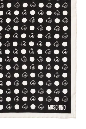 Moschino Silk Pocket Square - Black