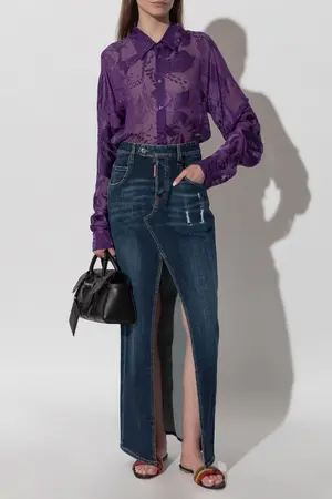 Dsquared2 Transparent Shirt With Decorative Pattern