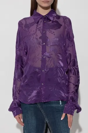 Dsquared2 Transparent Shirt With Decorative Pattern