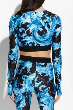 Versace Short Top With Long Sleeves - Blue