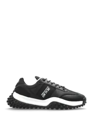Versace Logo Printed Sneakers - Black