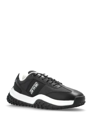 Versace Logo Printed Sneakers - Black