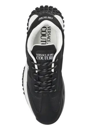 Versace Logo Printed Sneakers - Black