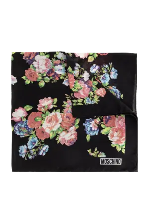 Moschino Silk Pocket Square - Black
