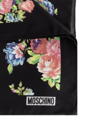 Moschino Silk Pocket Square - Black