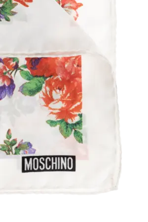 Moschino Silk Pocket Square - Cream