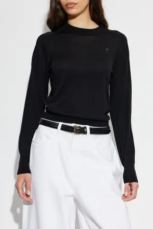 Ami Wool Sweater With Embroidered Logo