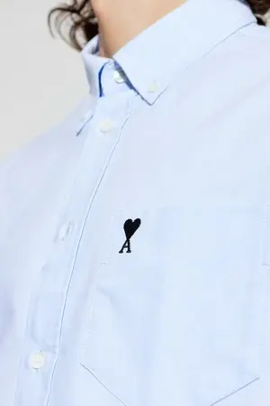 Ami Shirt With Embroidered Logo - Blue
