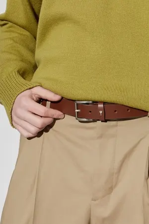 AMI Paris Wide Leather Belt